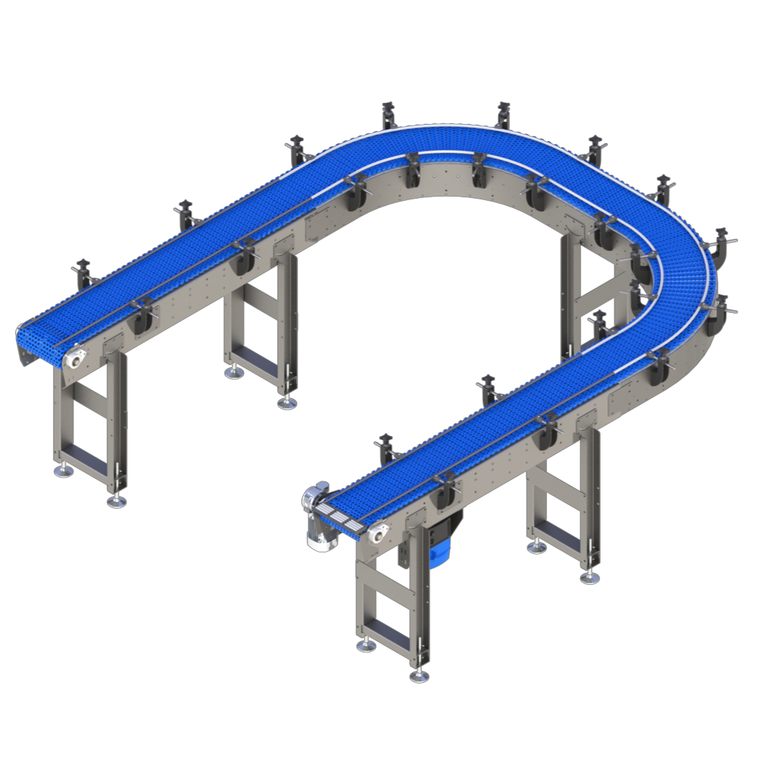 Modulaire transportband met U-bocht - Janssen Technical Solutions
